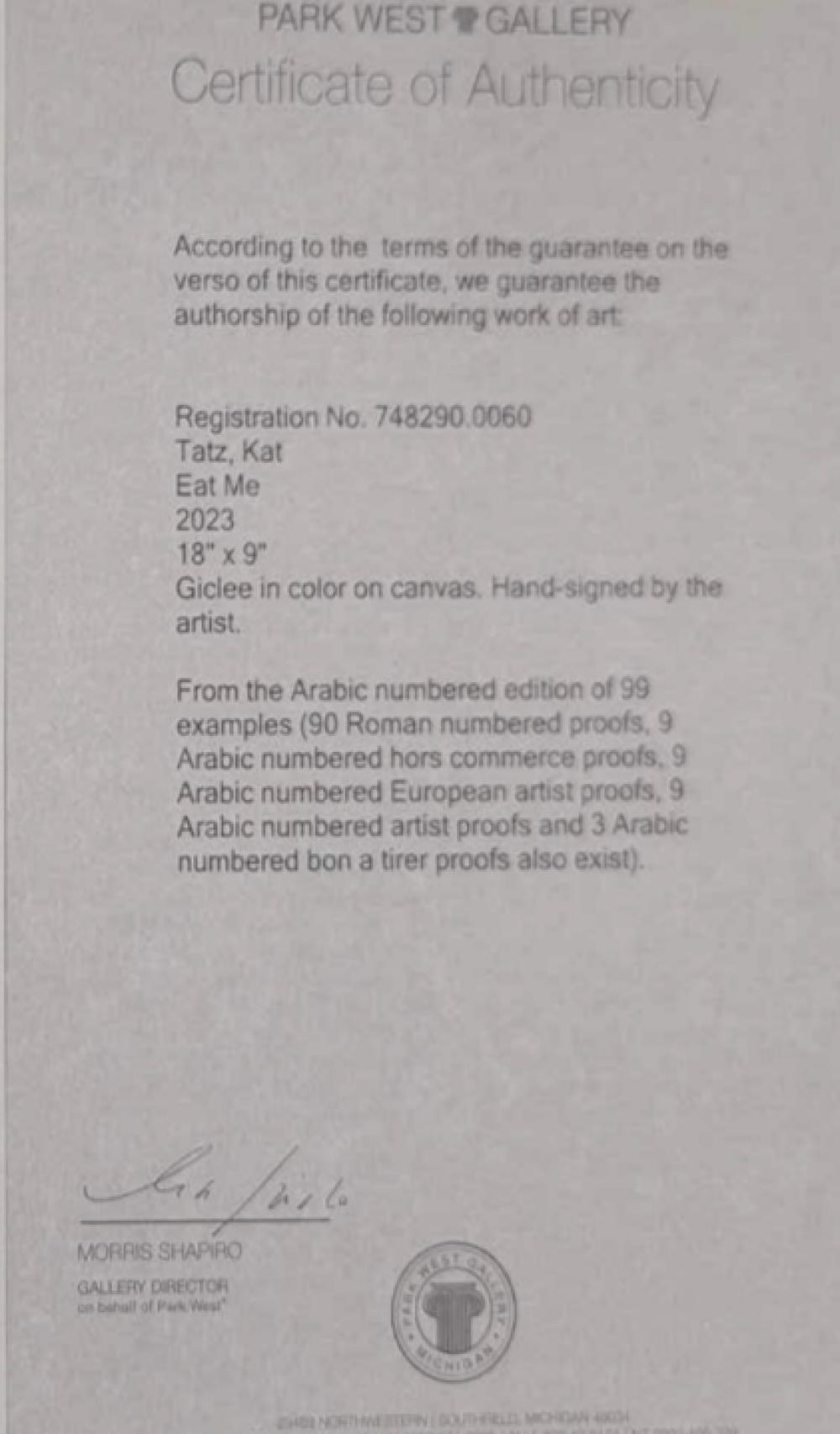 Kat Tatz | Eat Me (2023) | MutualArt