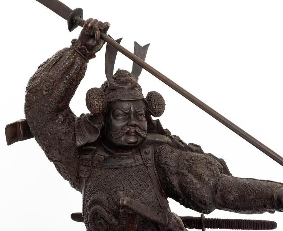 Yoshimitsu | Japanese Samurai with Glaive Bronze Sculpture | MutualArt