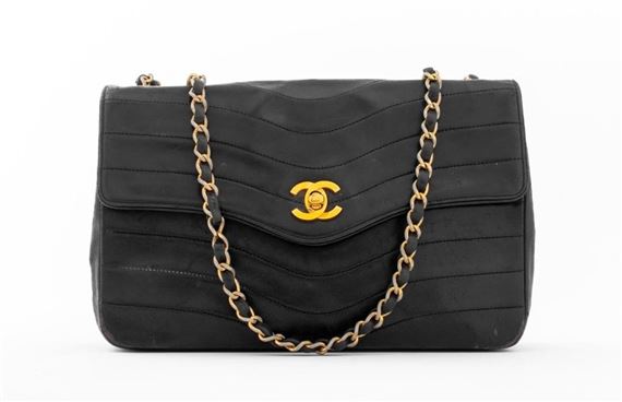 Karl Lagerfeld | Chanel Black Leather Wave Shoulder Bag | MutualArt