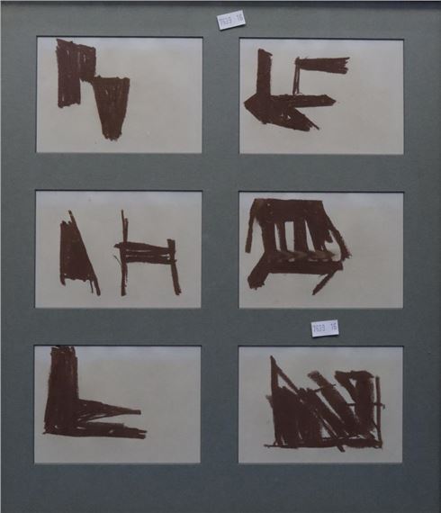 Leonard Brown | SIX OIL CRAYON SKETCH BOOK PAGES FRAMED AND MATTED ...