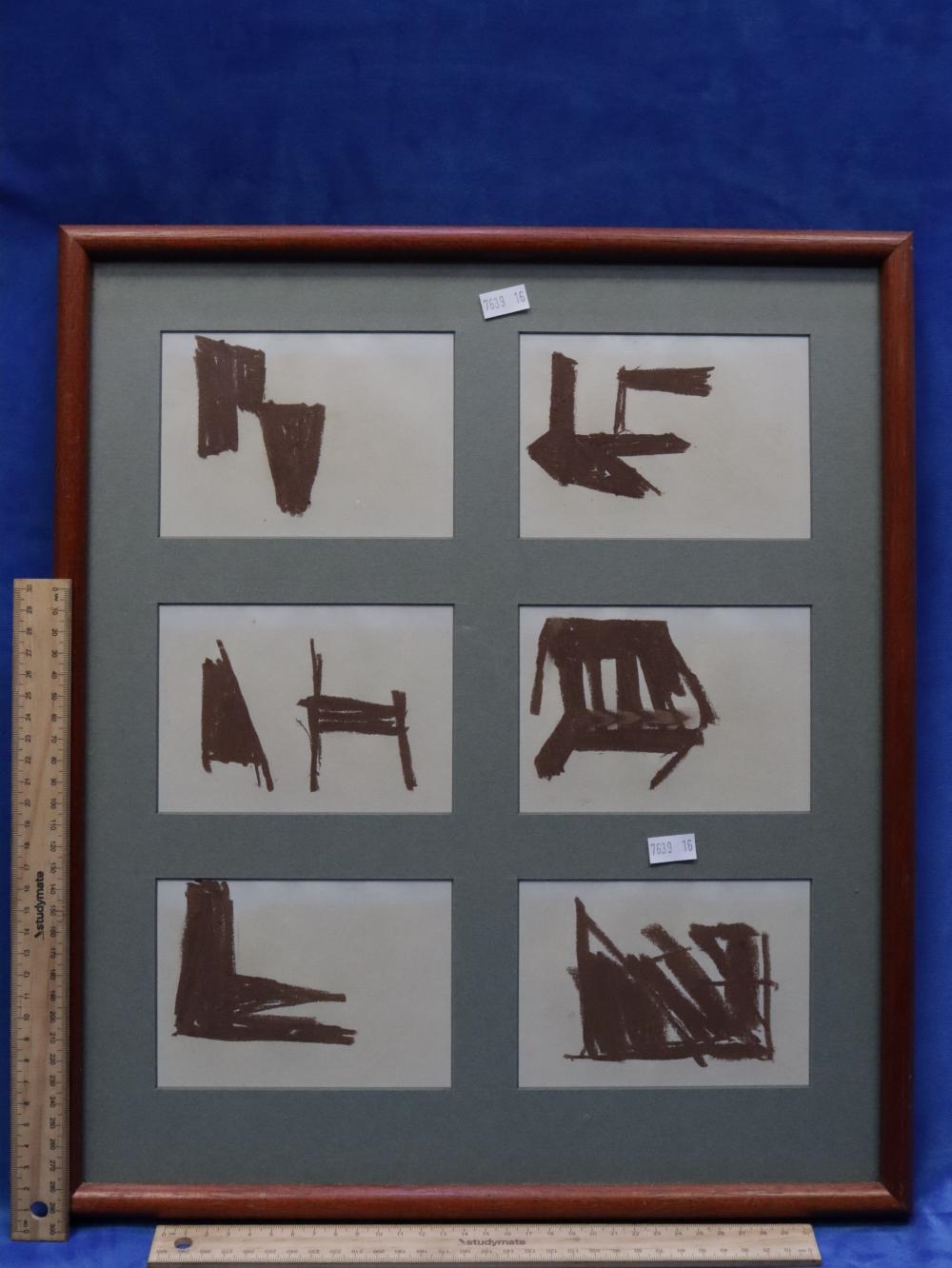 Leonard Brown | SIX OIL CRAYON SKETCH BOOK PAGES FRAMED AND MATTED ...