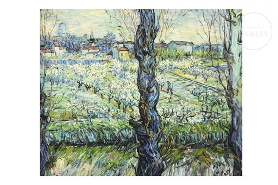 Vincent Van Gogh | Orchard in bloom with a view of Arles | MutualArt