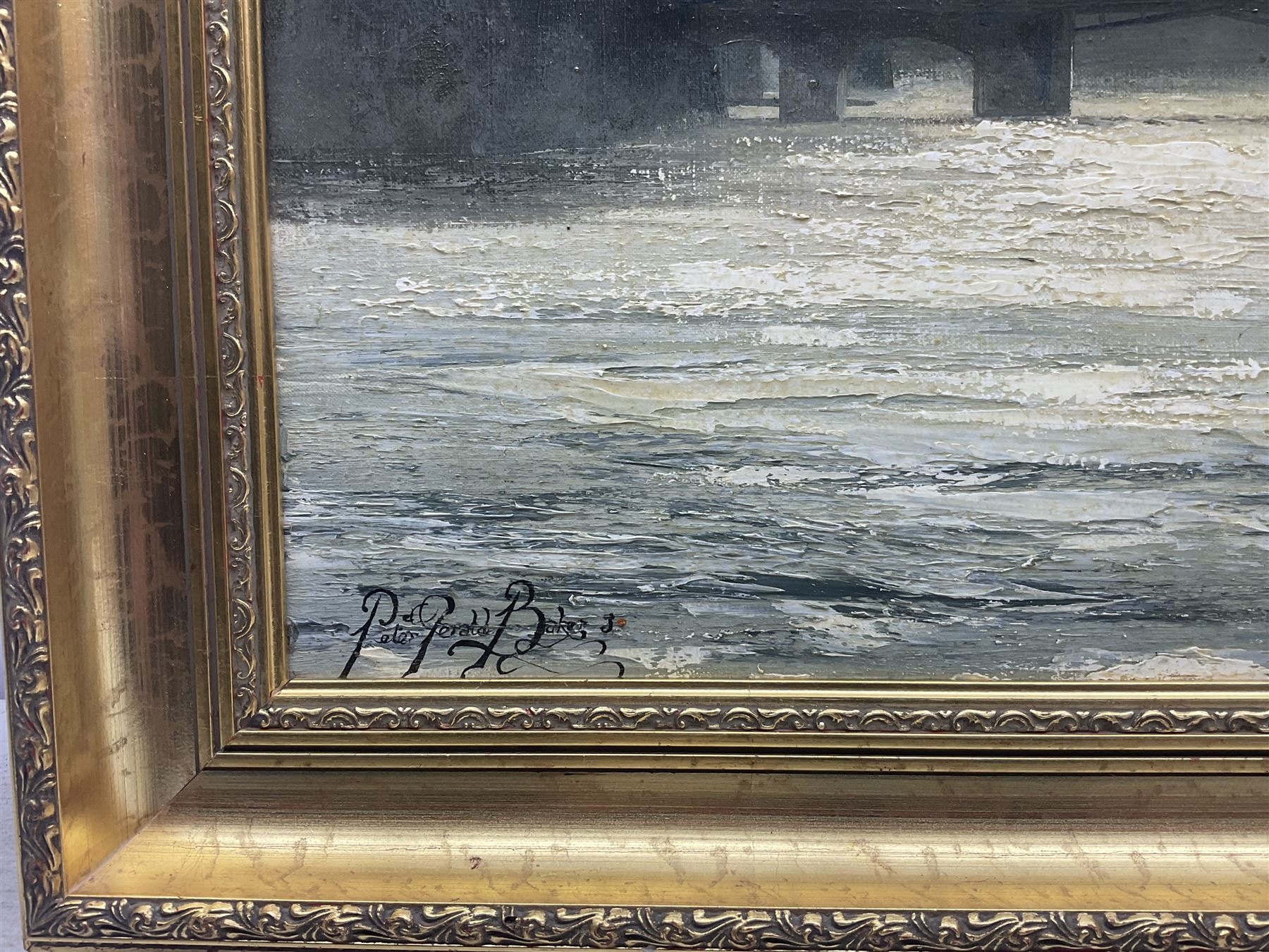 Peter Gerald Baker | Moonlight Over Whitby Harbour | MutualArt
