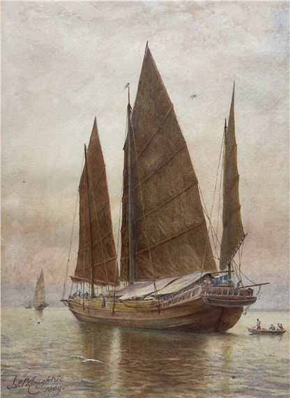 James Billington Coughtrie | Hong Kong Ships Heading Out (1909) | MutualArt