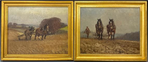 George Leon Little | a pairThe Two Horse Plough and The Ploughing Team ...