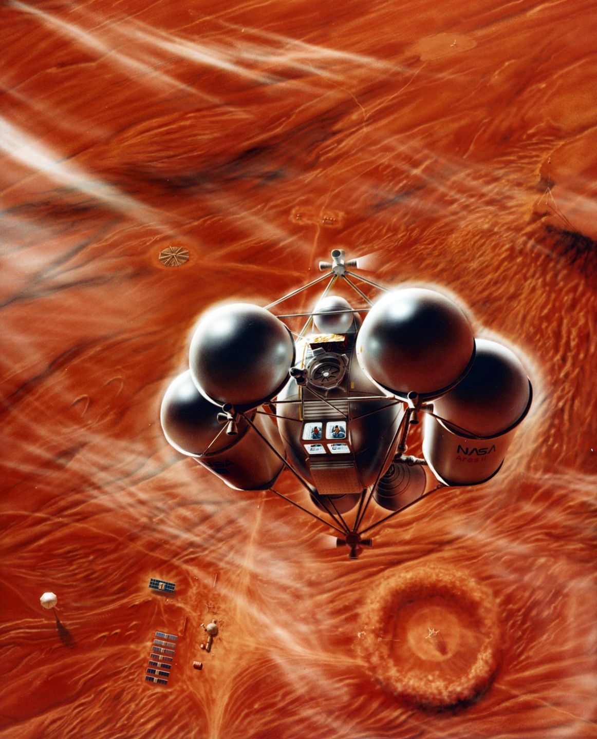 NASA | Artist's concept of a Mars exploration program (1995) | MutualArt