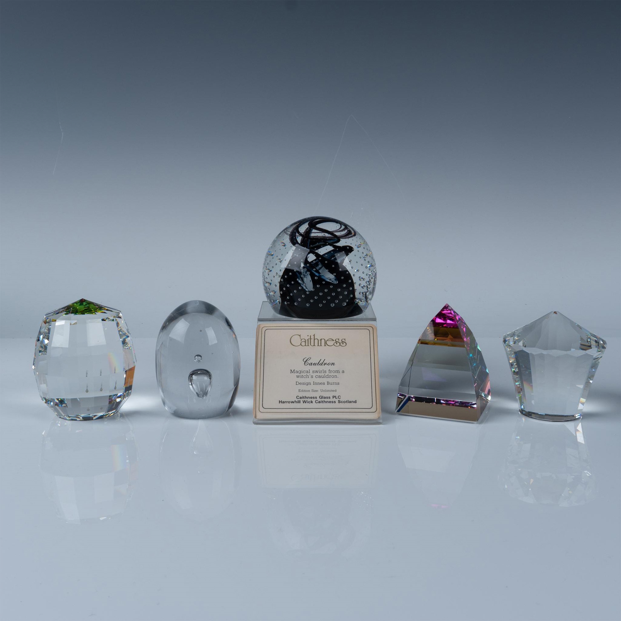 Swarovski | 5pc Swarovski, Gorham, Caithness & Art Glass Paperweights ...