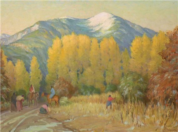 Joseph Henry Sharp | Old Road to the Pueblo of Taos—Afterglow | MutualArt