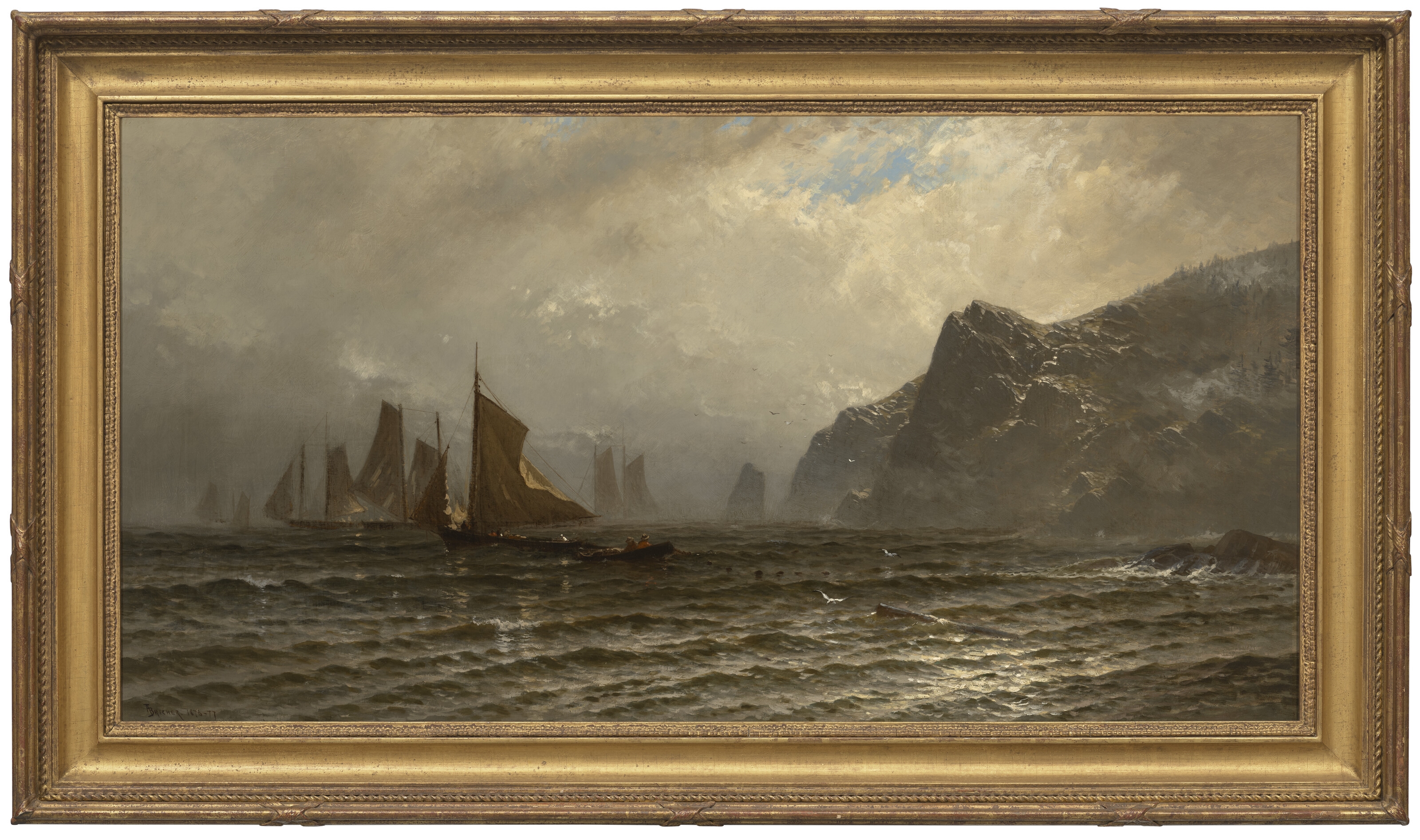 Alfred Thompson Bricher | Fishing Boats at Sea (1876 - 1877) | MutualArt