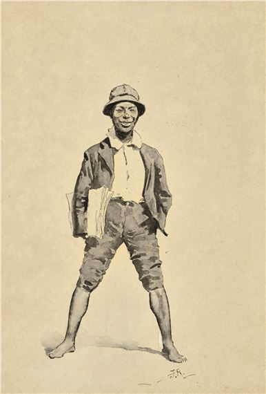 Frederic Remington | The Paper Boy (Circa 1894) | MutualArt