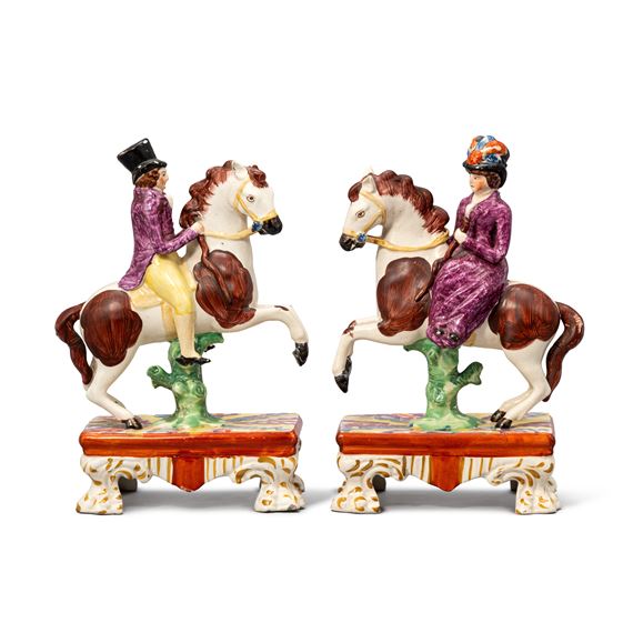 Staffordshire | A Rare Pair of Staffordshire Pottery Figures of ...