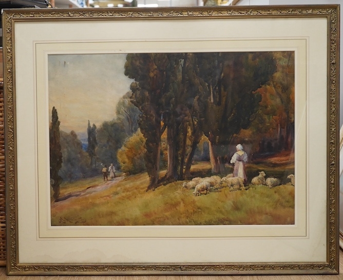 Alexander Wallace Rimington | Shepherdess in a landscape | MutualArt