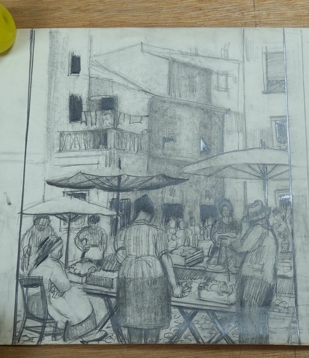 Adrian Allinson | two pencil / charcoals from the artists sketch book ...