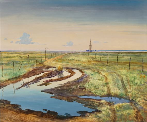 Peter Hurd | Road to the Rig (1953) | MutualArt