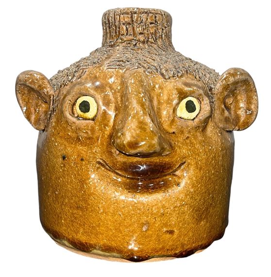 Flossie Meaders | A Signed FLOSSIE MEADERS Folk Art Face Jug | MutualArt