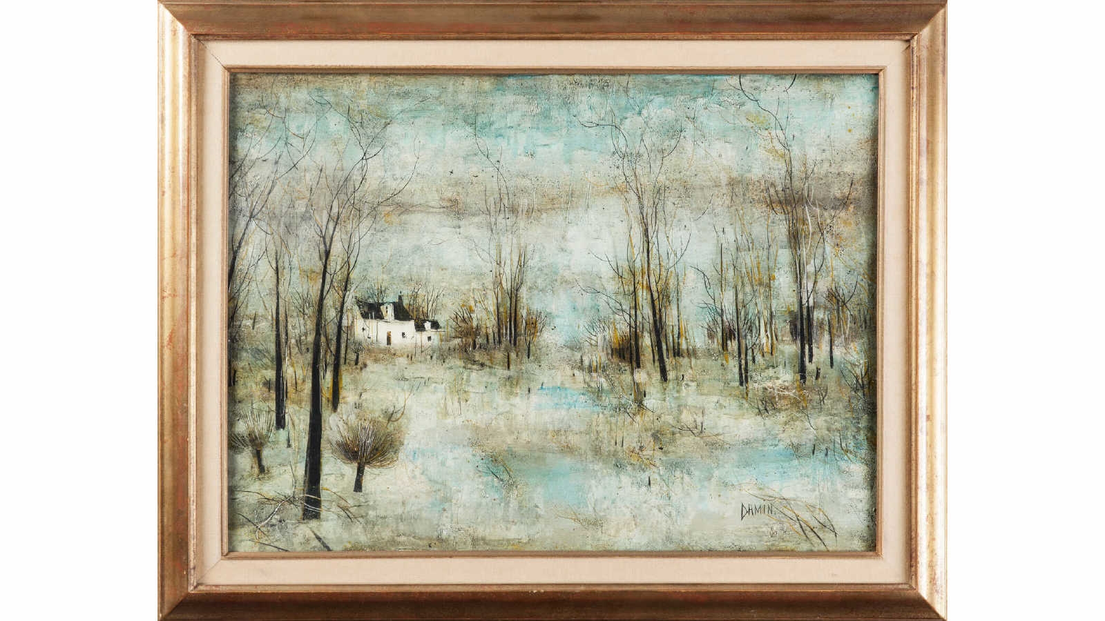 Georges Damin | Georges Damin (né en 1942) Paysage à la maison blanche ...