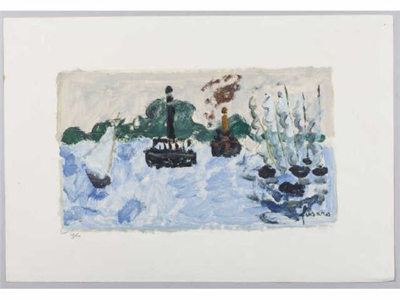 Jean Fusaro | Jean Fusaro (1925-). Marine à Lisbonne (1960) | MutualArt