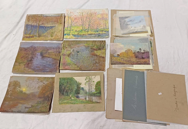 David Waterson | folio of pastels of the esk | MutualArt