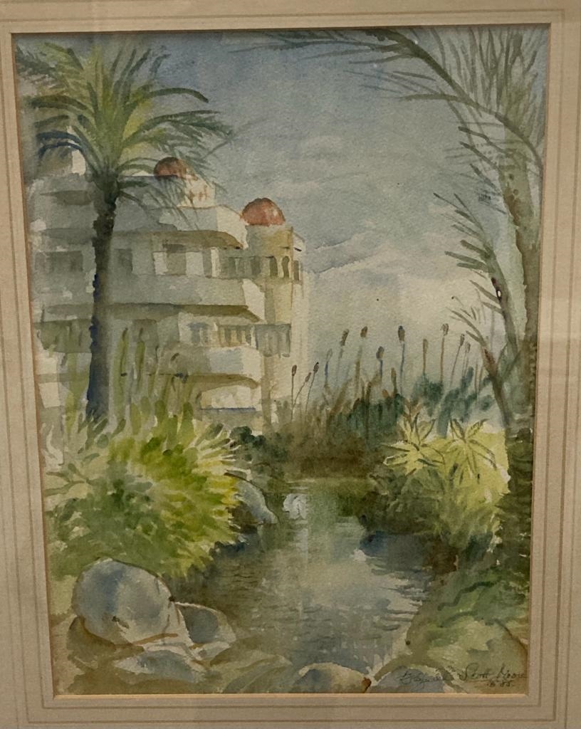 Elizabeth Scott | A watercolour of a topical scene by Elizabeth Scott ...