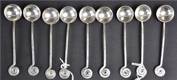 Kurt Jobst | An interesting set of eight Sterling silver tea spoons of ...