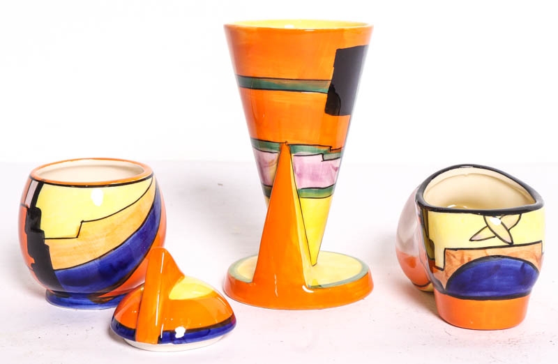 Clarice Cliff | An assortment of Art Deco style decorative pieces ...