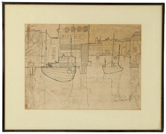 Win Ng | Win Ng (1936-1991) American, Ink Drawing (1455) | MutualArt