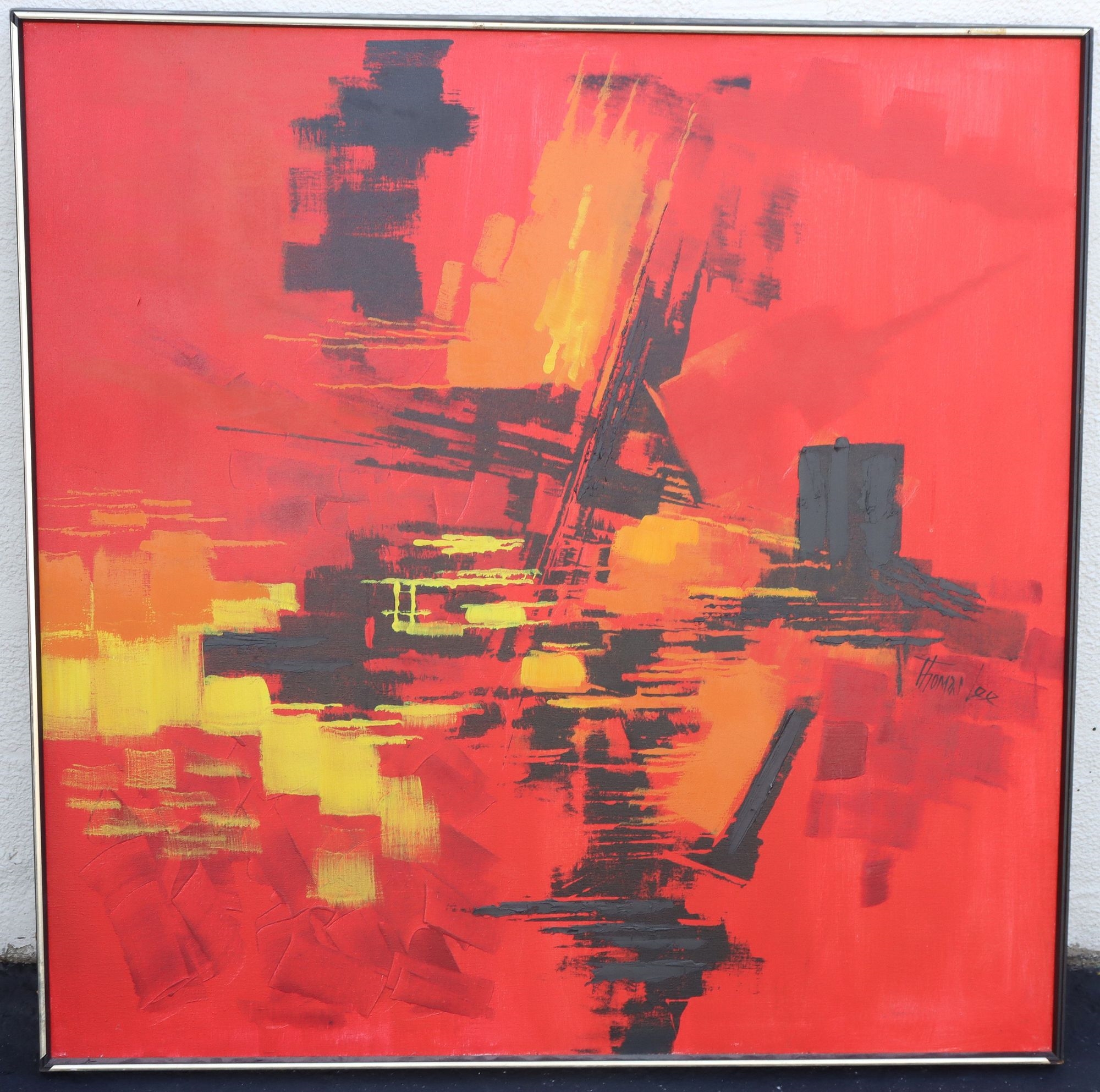 Thomas Lee | Bold Thomas Lee Abstract Acrylic on Canvas (1970s) | MutualArt