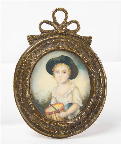 Richard Cosway | Miniature portrait of a young boy holding a drum ...