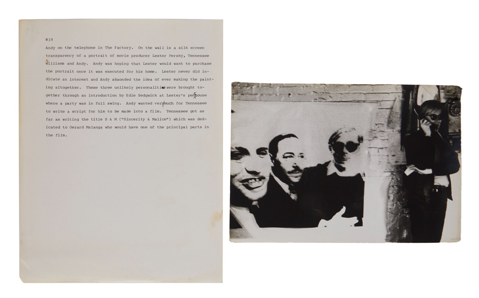 Nathan Louis Finkelstein | Photo Of Warhol (1960s) | MutualArt