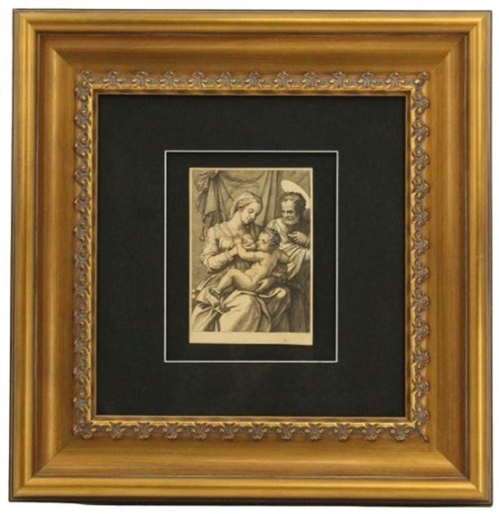 Marcantonio Raimondi | Engraving of The Holy Family on Paper (1515 ...