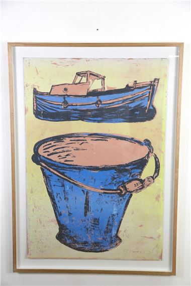 David Bromley | hand coloured screenprint. 110cm x 75cm. Signed LR ...