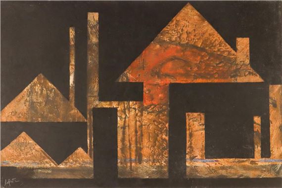 Andre Laporte | G. Andre LaPorte Architectural Abstract Painting (1980 ...