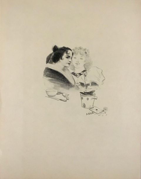 Adolphe-Léon Willette | WILLETTE Adolphe Lithograph, printed signature ...