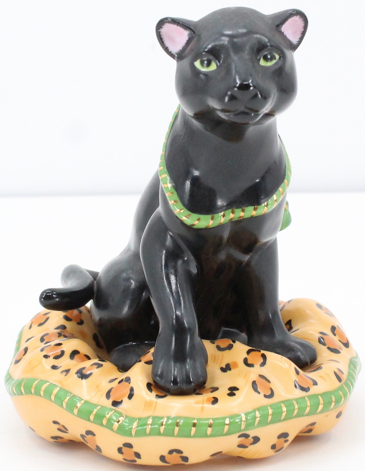 Lynn Chase | Lynn Chase Black Panther on Leopard Print Pillow (1994 ...