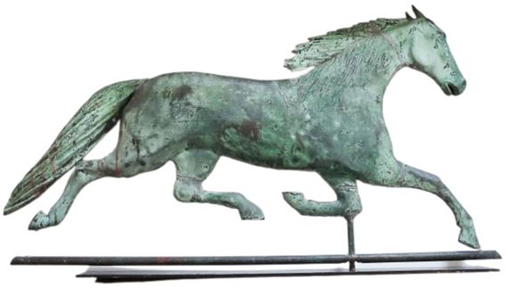 Ethan Allen | Rare Folk Art Cushing Zinc Equestrian Weathervane (1878 ...