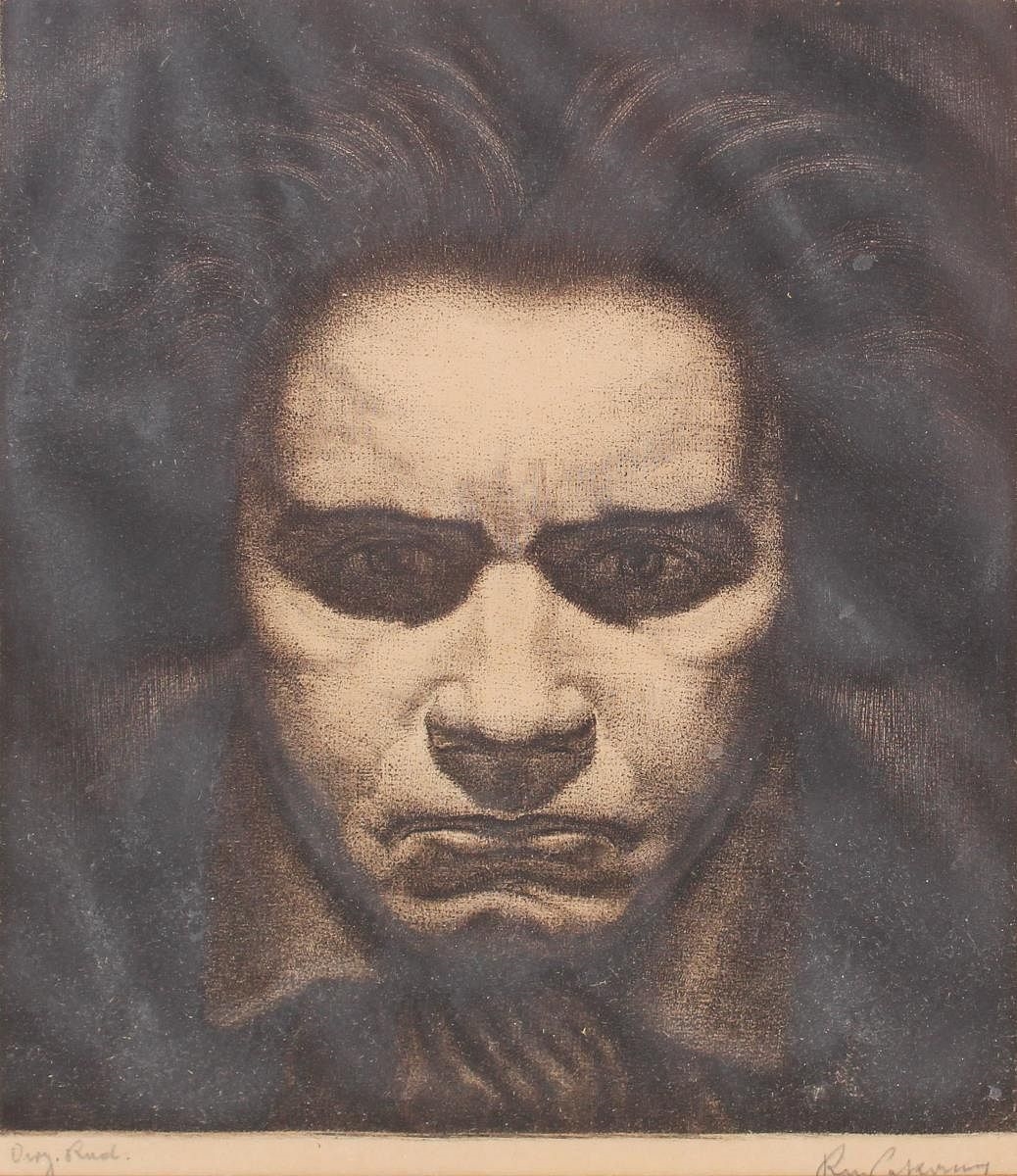 Ludwig Van Beethoven | Portrait of Beethoven, Signed Lithograph | MutualArt