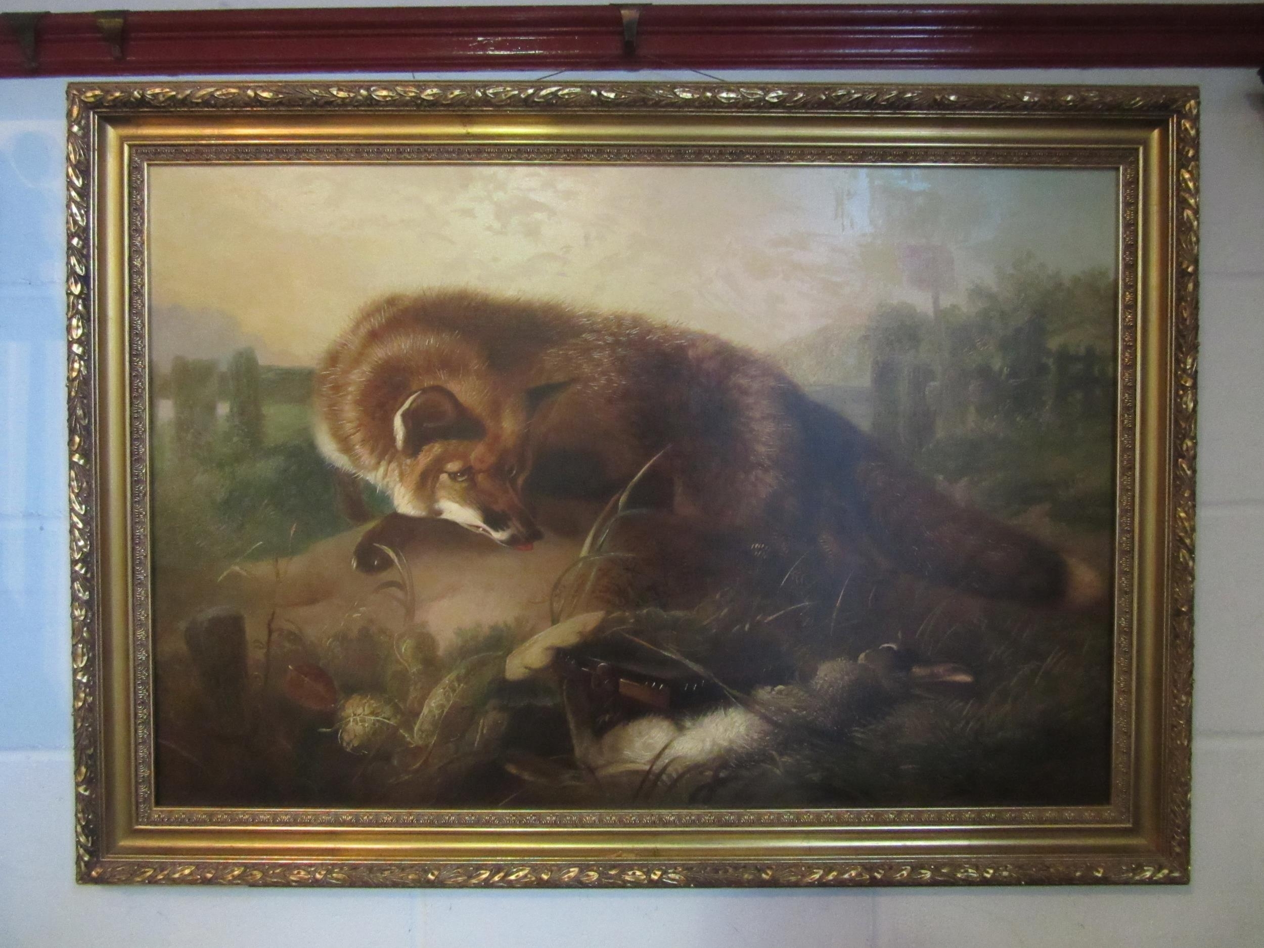 Walter Harrowing | Fox and rabbit by an animal trap | MutualArt