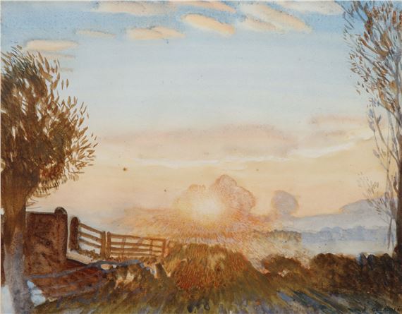 George Clausen | . A landscape at sunrise | MutualArt