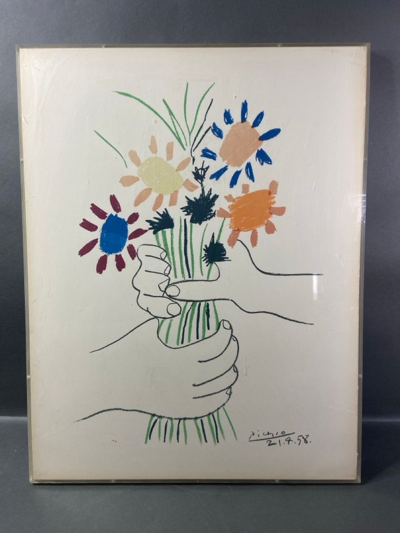 Pablo Picasso | Picasso- The Flowers of Peace Lithograph | MutualArt
