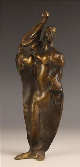 John W. Mills | Robed female figure with arm raised, | MutualArt