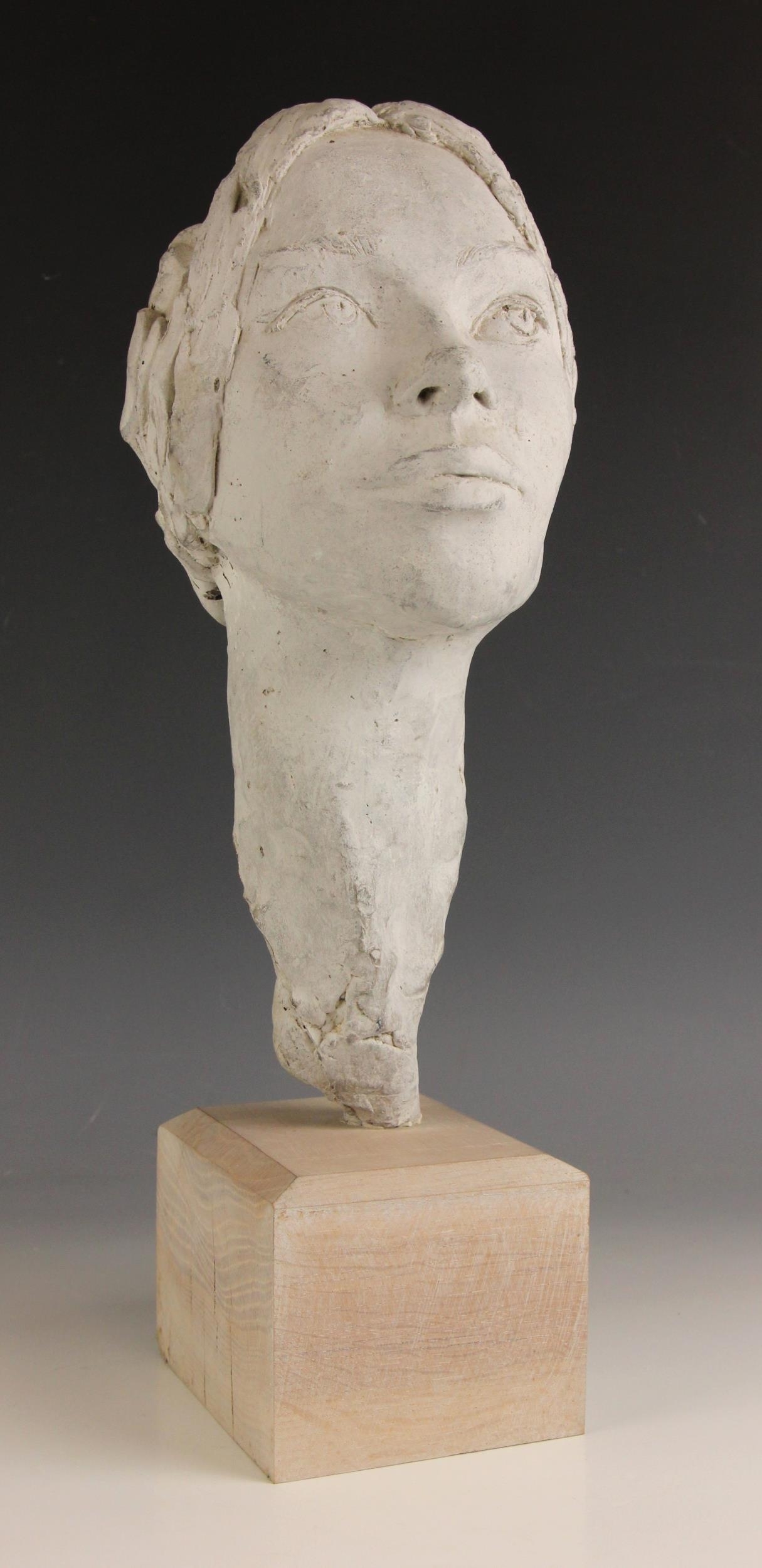 John W. Mills | Head, young woman with extended neck | MutualArt