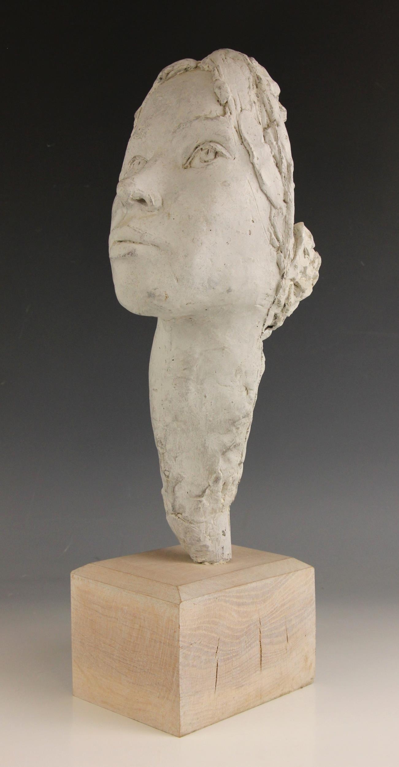 John W. Mills | Head, young woman with extended neck | MutualArt