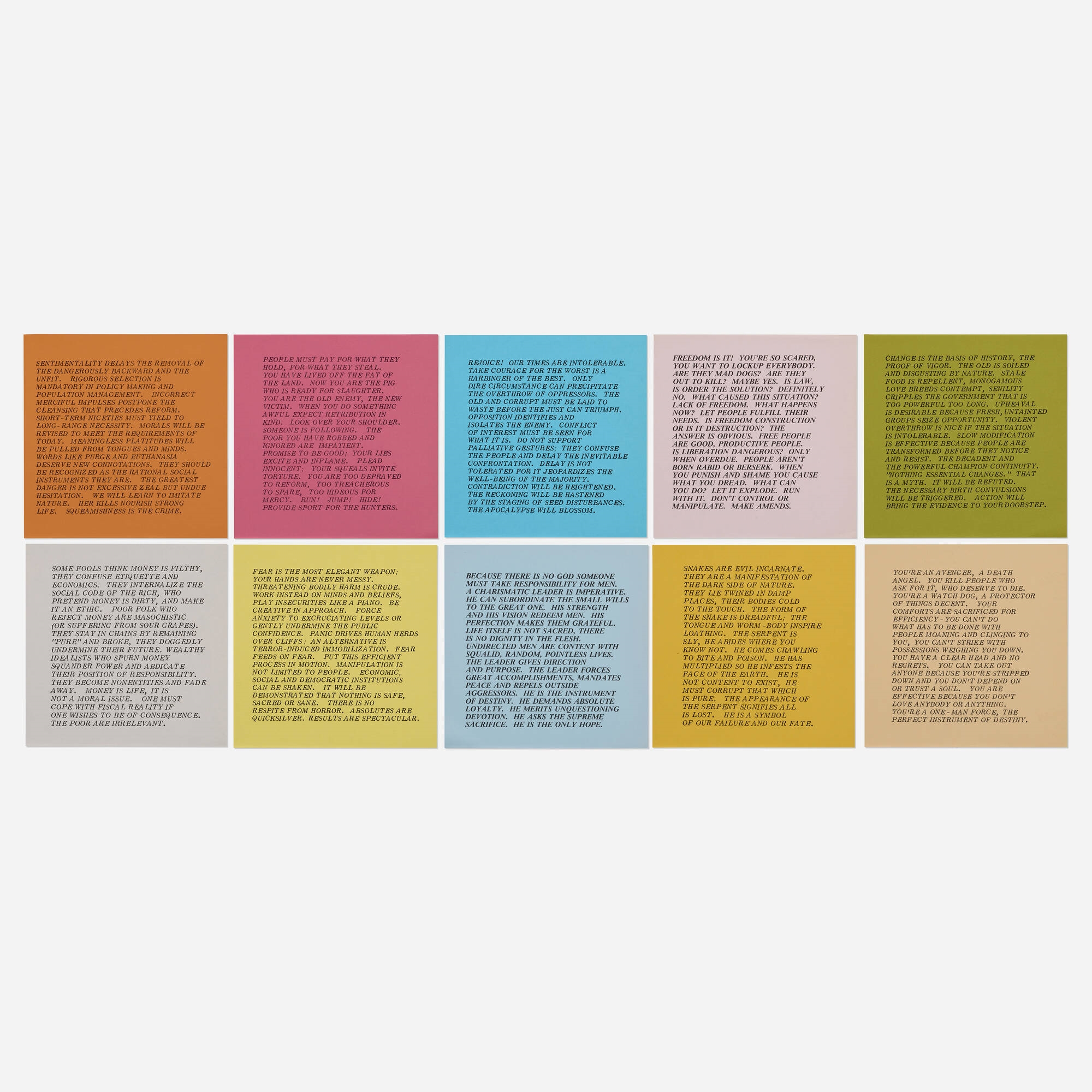 Jenny Holzer | Inflammatory Essays (set of twenty (1978 - 1982) | MutualArt