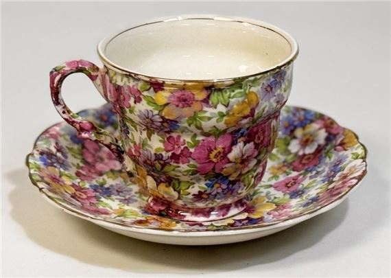 James Kent | BEAUTIFUL JAMES KENT DU BARRY FLORAL CUP & SAUCER | MutualArt