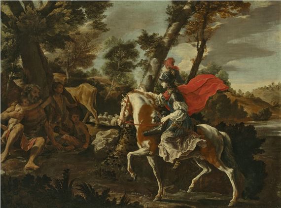Francesco Cozza | Erminia seeking refuge with the shepherds | MutualArt