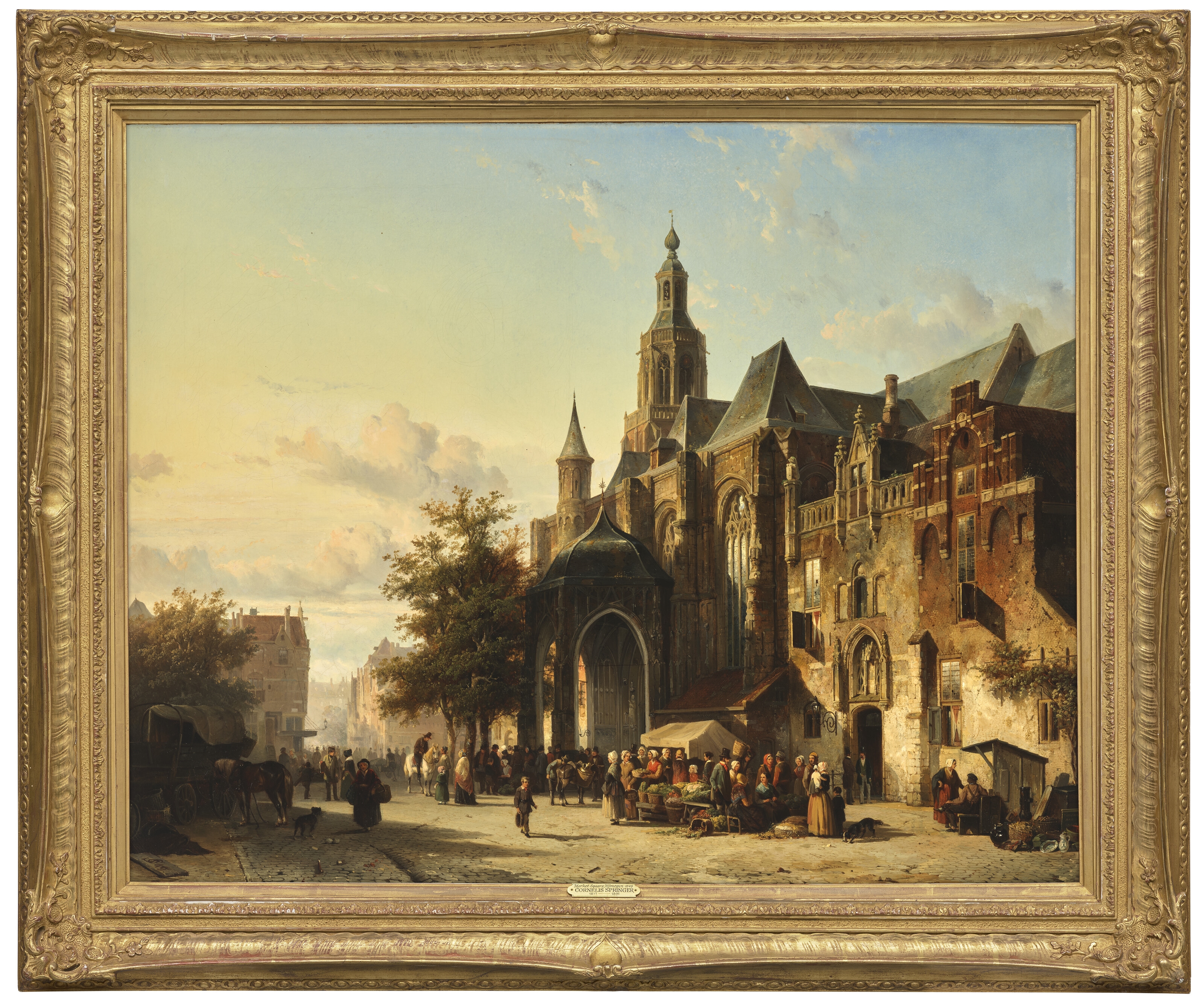 Cornelis Springer | Market Square, Nijmegen | MutualArt