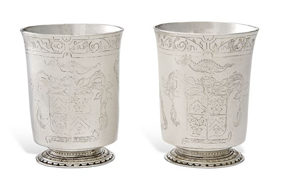 Isaac Sutton | A PAIR OF ELIZABETH I BEAKERS (1580) | MutualArt