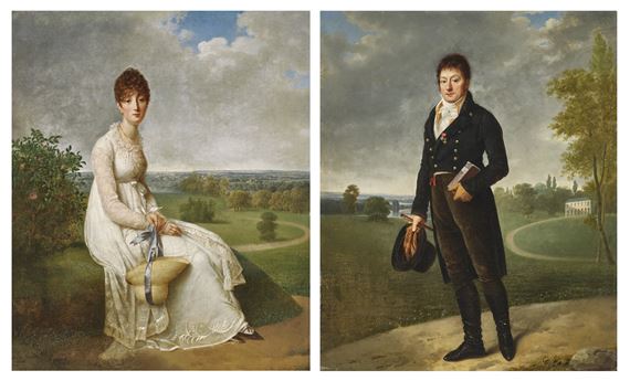 Adèle Romany | Portrait of a lady, full-length, seated on a rock in a ...