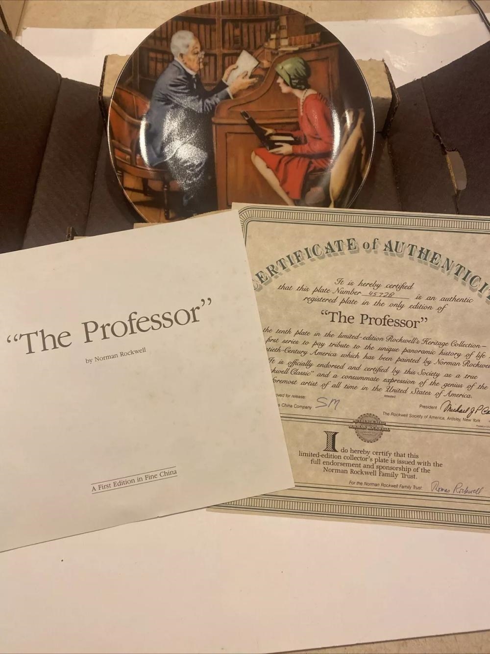 Norman Rockwell | NORMAN ROCKWELL THE PROFESSOR 1988 VINTAGE COLLECTORS ...