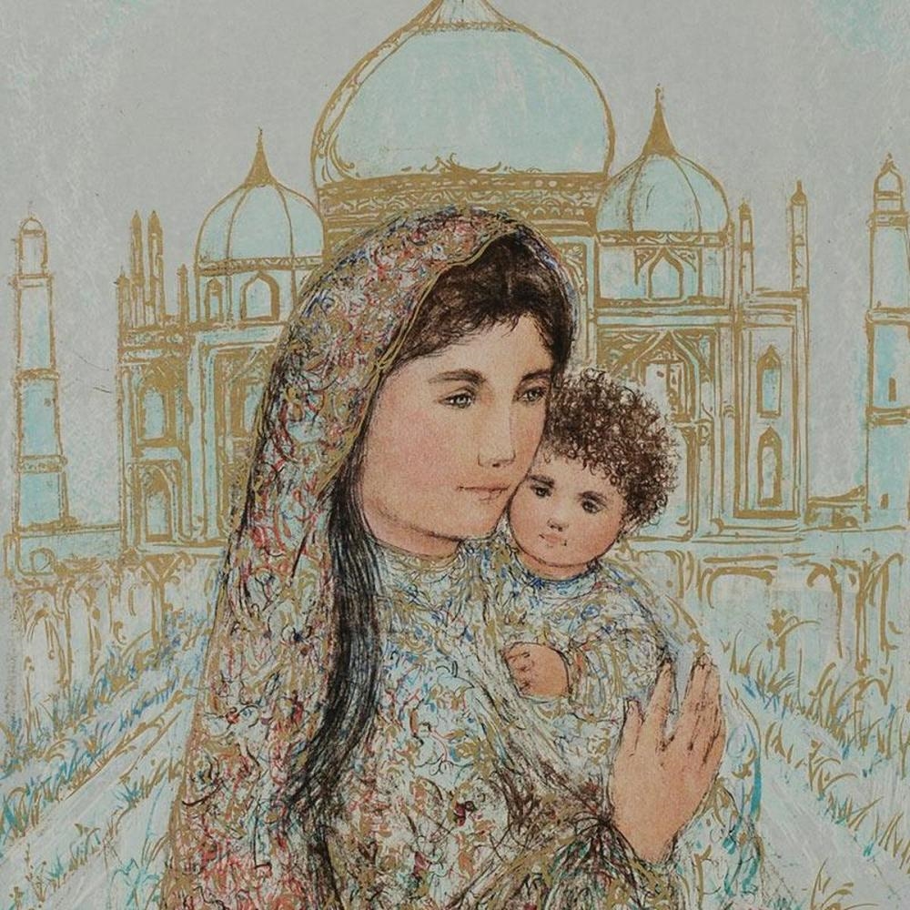 Edna Hibel | Majesty at the Taj Mahal Limited Edition Lithograph by ...
